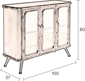 Černá kovová vitrína 100x80x37 cm Denza – Dutchbone