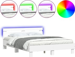 Rám postele s čelem a LED osvětlením bílý 140 x 200 cm 3207546