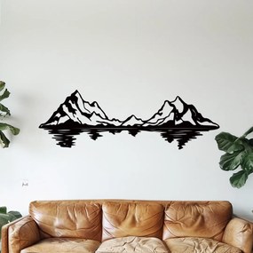 dřevo života Dřevěné hory s vodou na zeď Rozměry (cm): 40x11, Barevný vzor: Černá
