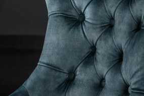 Designová židle Queen samet petrol zelená