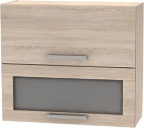 Horní výklopná skříňka se sklem 2DV, dub sonoma, NOPL-016-OH