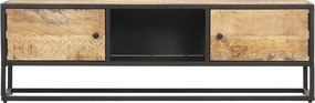 TV stolek s vyřezávanými dvířky 130x30x40 cm hrubý mangovník 320943
