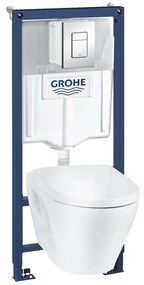 Grohe Solido - Set předstěnové instalace, klozetu a sedátka softclose, tlačítko Skate Cosmopolitan, chrom 39186000