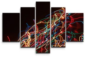 Sablio Obraz - 5-dílný Světelný efekt - 125x90 cm