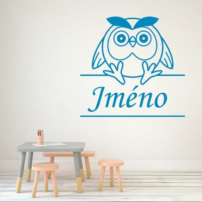 Živá Zeď Samolepka na zeď Sova se jménem Barva: černá