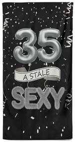 Osuška Stále sexy – černá (věk: 35, Velikost osušky: 70x140cm)