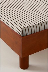 Krémové/tmavě hnědé napínací prostěradlo z bio bavlny 90x200 cm Sima – Jotex