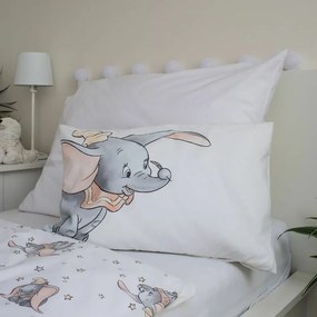 Jerry Fabrics Dětské bavlněné povlečení do postýlky Dumbo Grey, 100 x 135 cm, 40 x 60 cm