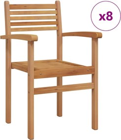Židle 8 ks Hnědá Pevné teakové dřevo 3375765