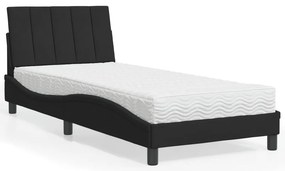 Postel s matrací Hanko černá 90 x 190 cm samet 3208570