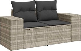 6dílná zahradní sedací souprava a podušky světle šedá polyratan 3222501