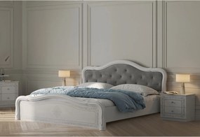 Postel 160 Lux bez rámu, bílý lesk Luiza
