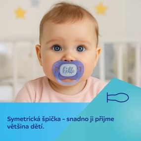 Canpol babies Dudlík svítící silikonový symetrický NIGHTGLOW 0-6m 2ks kluk