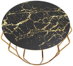 Designový konferenční stolek Addolorata 78 cm černý / zlatý