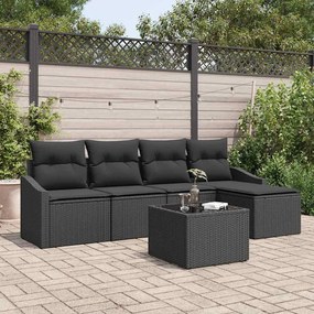 Set pohovek 6 ks Černá polyratan 3346693