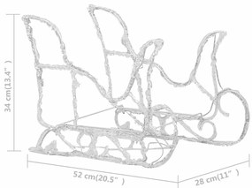 vidaXL Marketos Vánoční sobi se sáněmi 160 LED 130 cm akryl