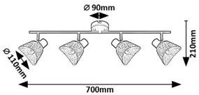 Rabalux 73008 - Bodové svítidlo FARELIA 4xE14/10W/230V