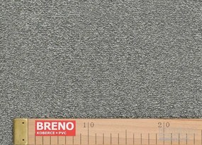 Breno Metrážový koberec VIOLIN 77, šíře 400 cm, Stříbrná/Šedá