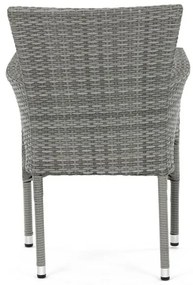 Autronic Zahradní židle, kov, polyratan, šedá, AZC-S2118 GREY