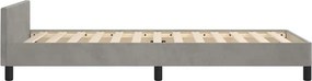 Rám postele bez matrace světle šedá 80 x 200 cm samet 3125782