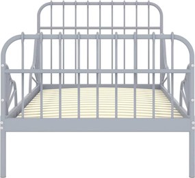 Prodloužitelný rám postele šedý kov 80 x 130/200 cm 324742