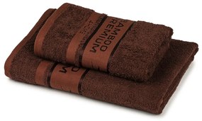 4Home Sada Bamboo Premium osuška a ručník tmavě hnědá, 70 x 140 cm, 50 x 100 cm