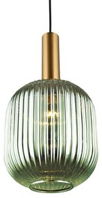 Toolight Rea, Skleněné závěsné stropní svítidlo APP462-1CP Green, OSW-00592