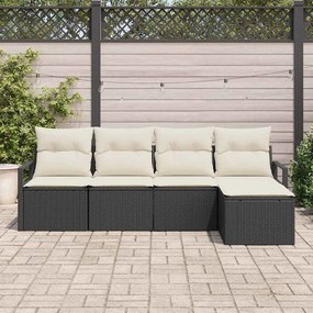 Set pohovek 5 ks Černá polyratan 3346337