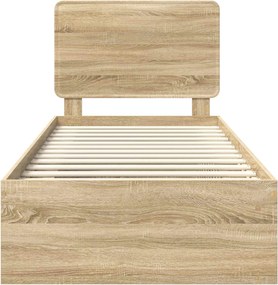 Rám postele s čelo Sonoma dub 75 x 190 cm Masivní borové dřevo 3412553