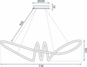 Toolight - LED závěsná lampa APP823-CP + dálkové ovládání, černá, OSW-06661