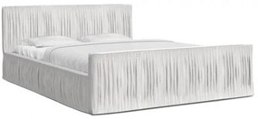 Luxusní postel VISCONSIN 160x200 s kovovým zdvižným roštem BÍLÁ