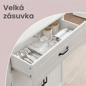 Kuchyňská vitrína Vasagle Mope 73 cm bílá