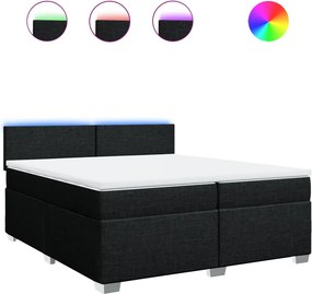 Box spring postel s matrací černá 200x200 cm textil 3288290