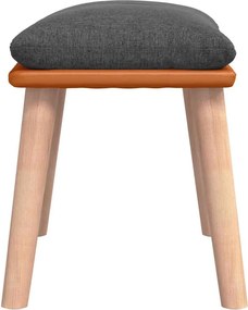 Podnožka tmavě šedá 45x29,5x35 cm textil a umělá kůže 341447