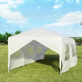 Costway Zahradní altán párty stan UV ochrana – 3 × 9 m, bílý