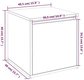 Úložný box se zásuvkou kouřový dub 40,5 x 40 x 40 cm kompozit - Default Title