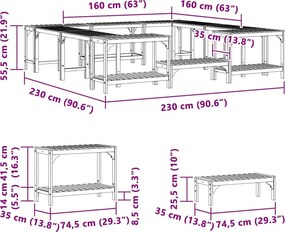 vidaXL Obložení vířivky Hnědá 230 x 230 cm Masivní akátové dřevo [3334764]