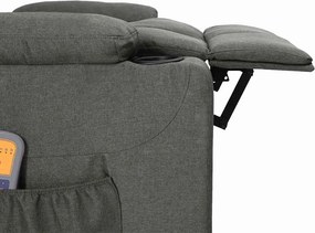 Elektrické masážní křeslo tmavě šedé textil 3098828