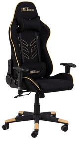 Regulowany fotel gamingowy Czarno złoty CEESI