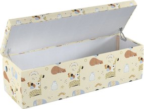 Čalouněná skříň barva béžová látka vzorované