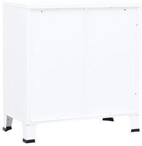 Industriální úložná skříň bílá 75 x 40 x 80 cm ocel,  339626