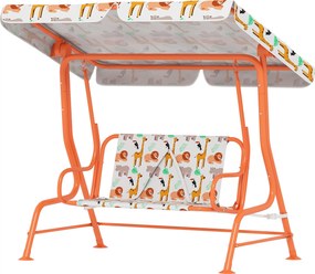 AIYAPLAY dětská zahradní houpačka 2 sedadla 112x75x120 cm oranžová