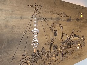 Li-Go "Kleť" světelný obraz 230V 90x62 cm provedení povrchu: dub světlý
