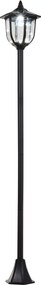 Zahradní solární světlo Outsunny LED zahradní lucerna 30/60 lumenů, černý plast, Ø26,5 x H177 cm, ideální pro zahradu a terasu | Aosom.de