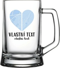 Personalizovaná pivní sklenice - Dvě místa, jedno srdce