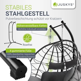 Juskys Dvojité závěsné křeslo Aria se stojanem Barva: béžová