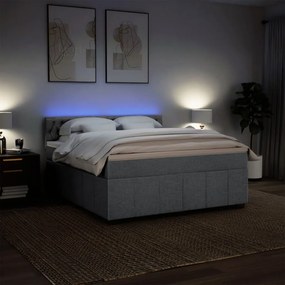 Box spring postel s matrací světle šedá 180 x 200 cm textil 3289454