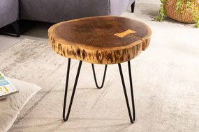 Designový odkládací stolek Island 40 cm hnědá akácie