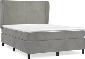 Box spring postel s matrací světle šedá 140x200 cm samet 3129093