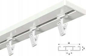 Garnýž hliníková stropní lišta Slim, jednokolejná, jednokolejná, 300 cm